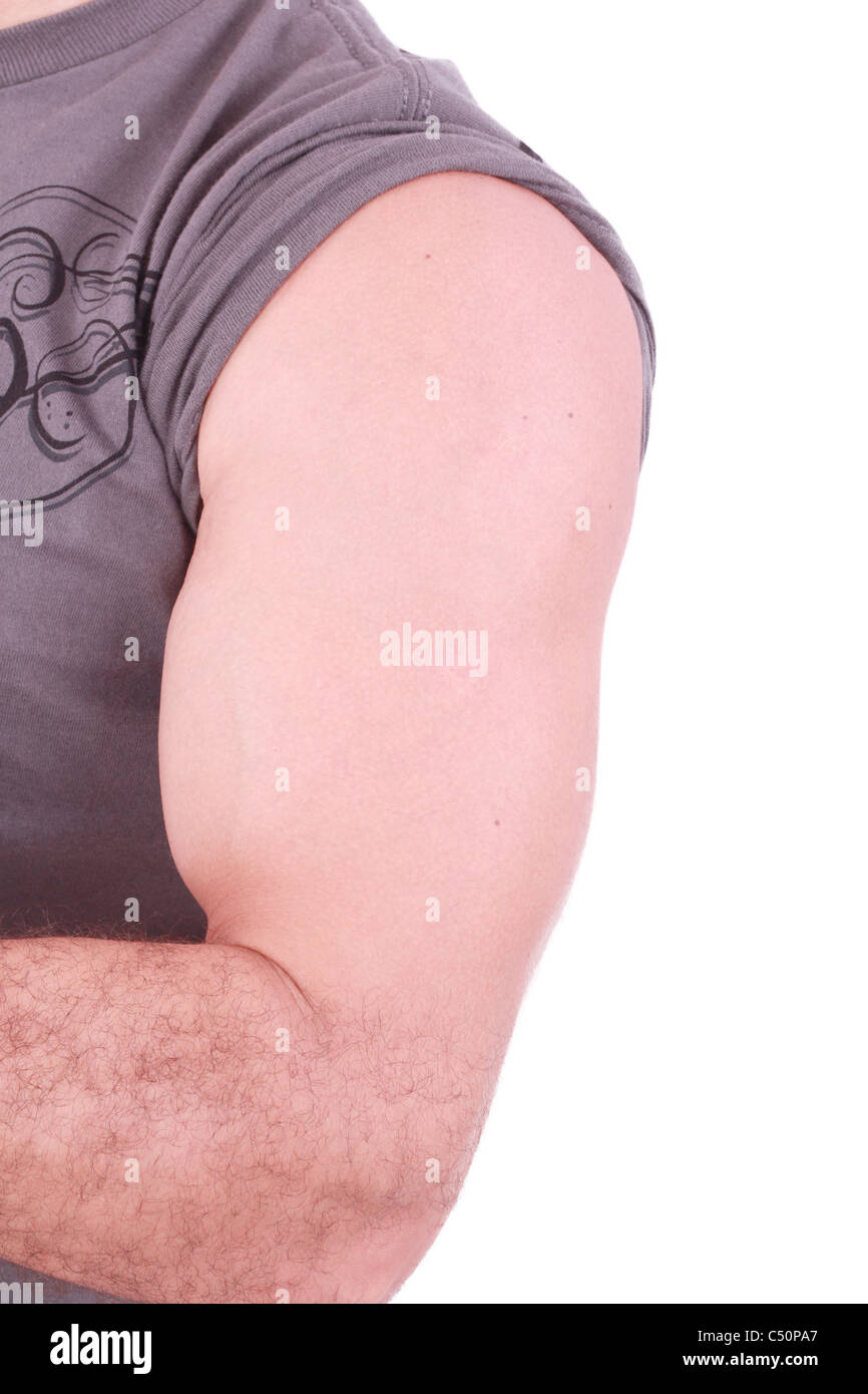 The male arm isolated on white background Stock Photo - Alamy