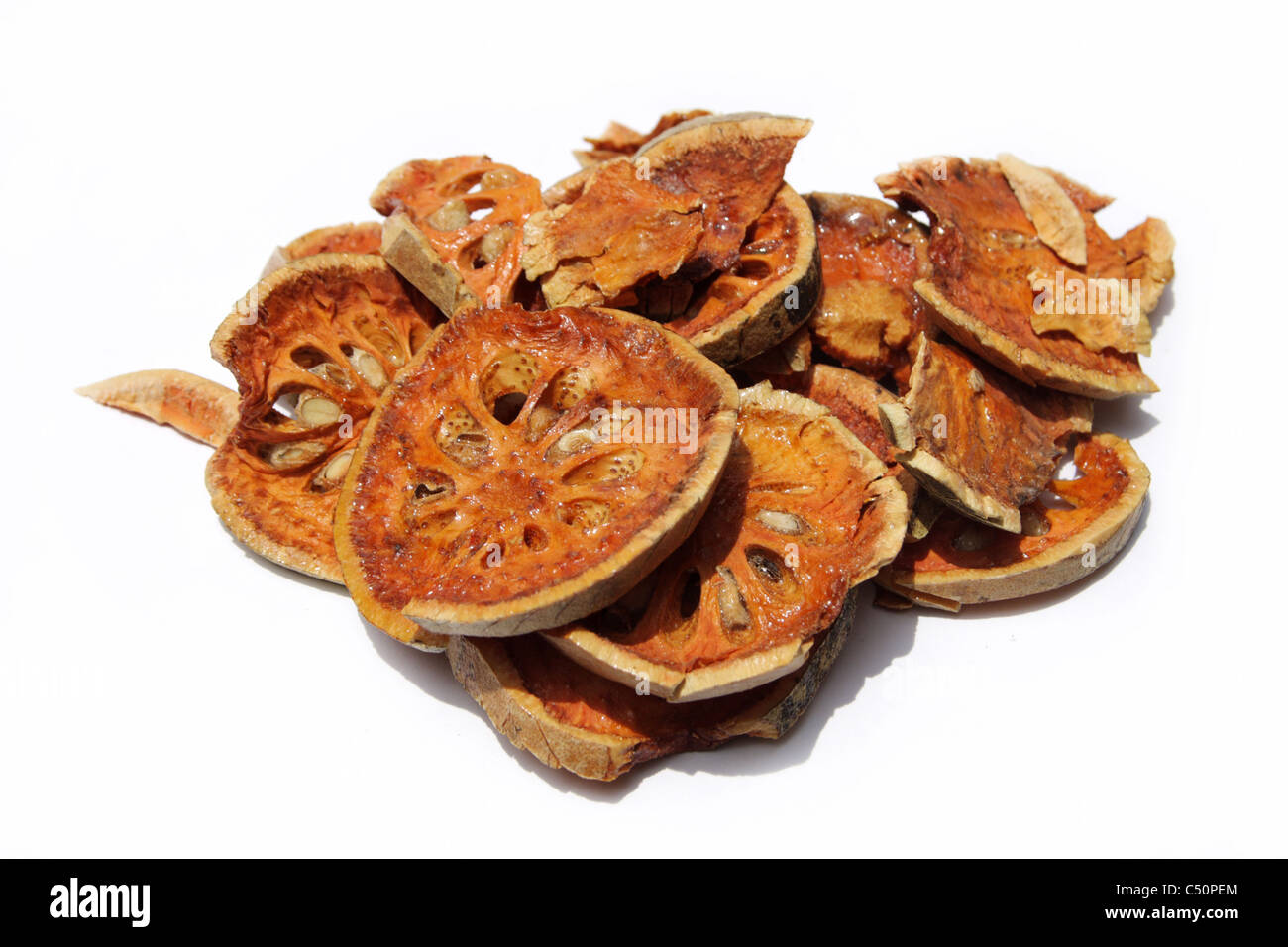 Dried bael fruit Stock Photo - Alamy