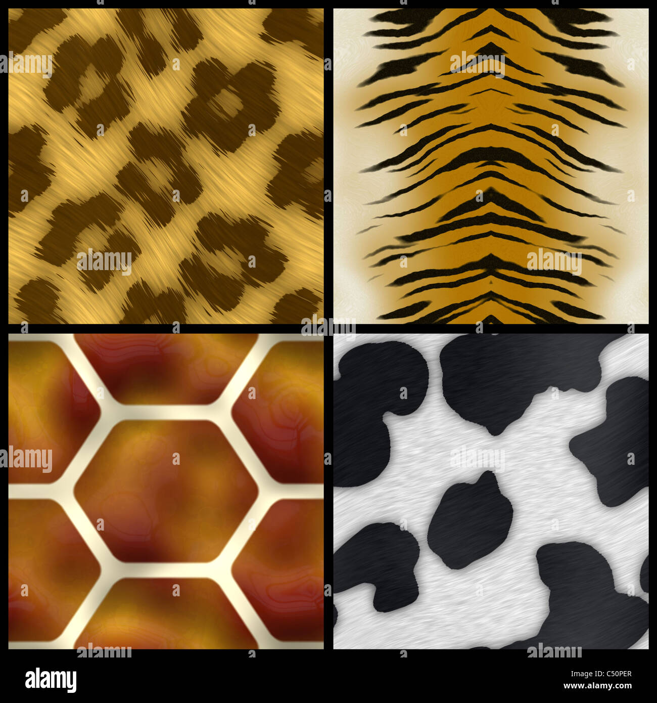 Set of animal print swatches that all tile seamlessly as a pattern ...