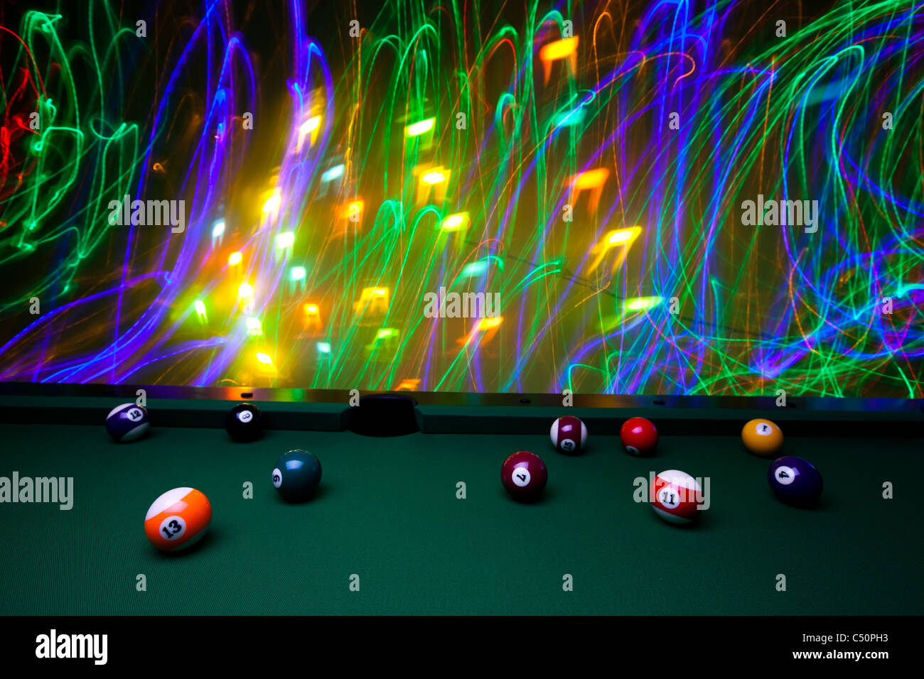 Billiard and lights Stock Photo - Alamy