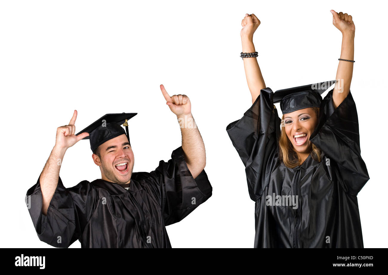 Graduation caps Cut Out Stock Images & Pictures - Alamy