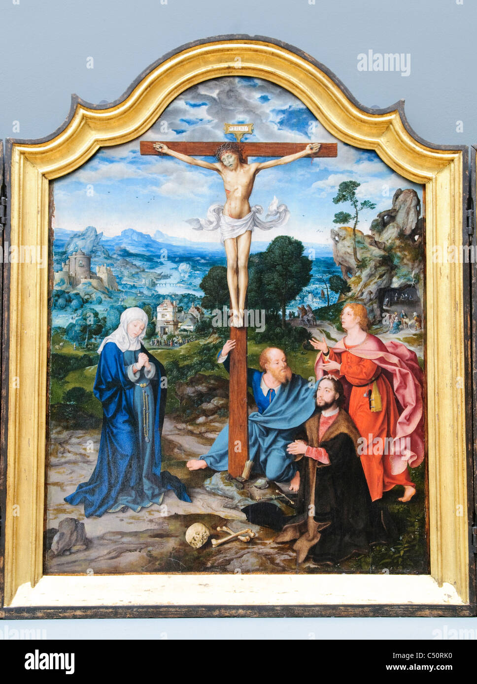 Detail: The Crucifixion with Saints and a Donor, ca. 1520, by Joos van Cleve and a collaborator ...