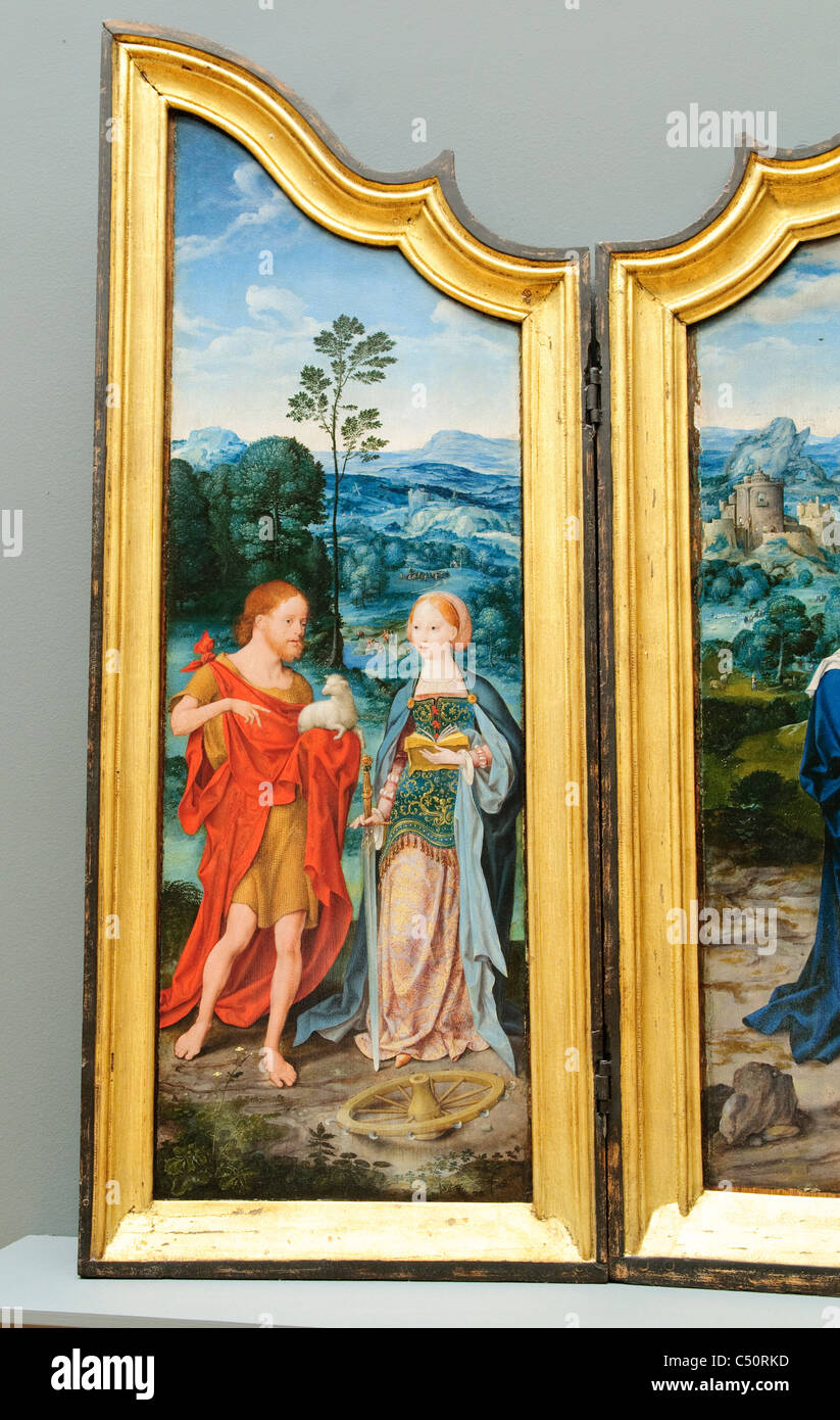 Detail: The Crucifixion with Saints and a Donor, ca. 1520, by Joos van Cleve and a collaborator ...