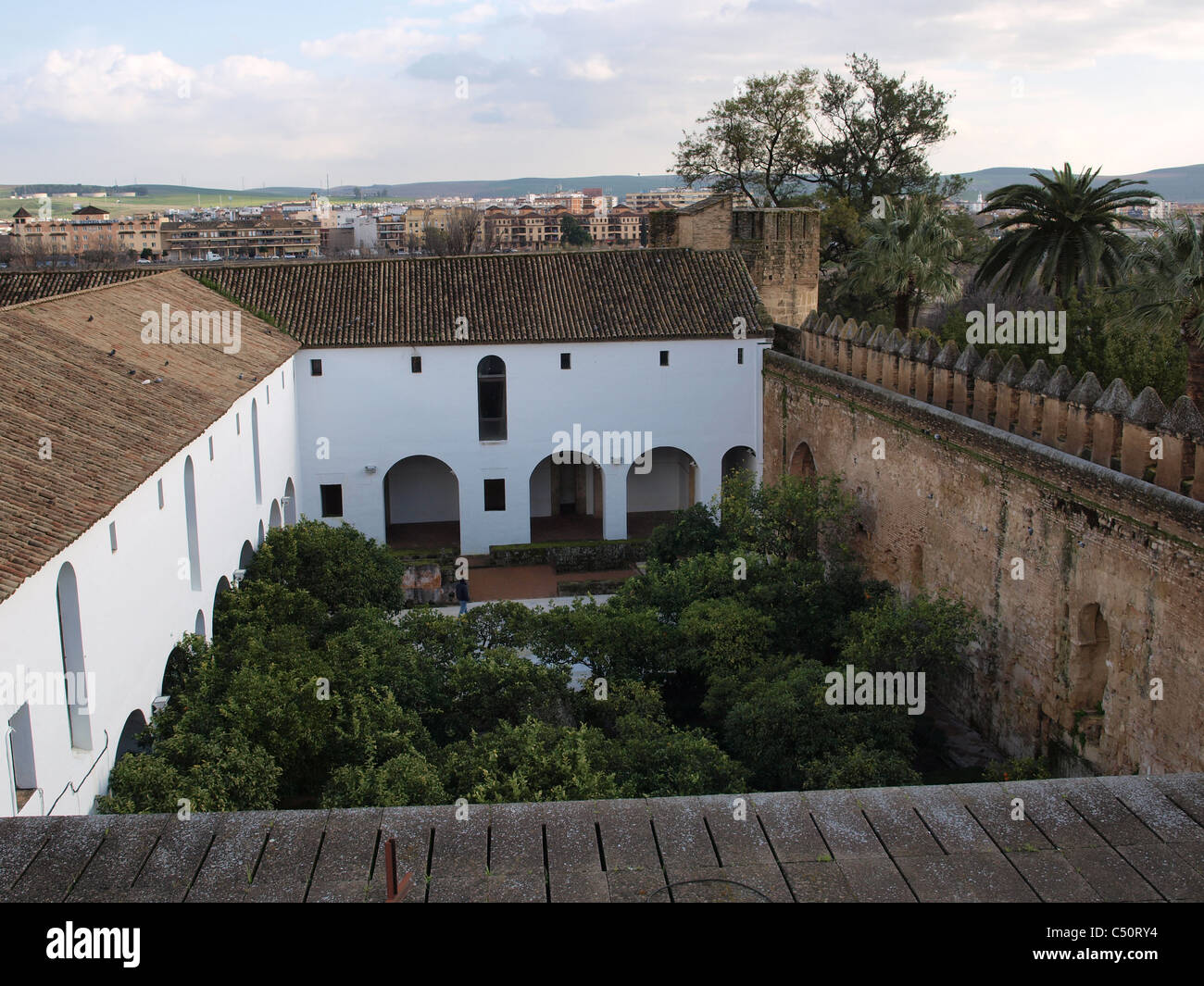 A square in Cordoba by some old dug up ruins Stock Photo - Alamy