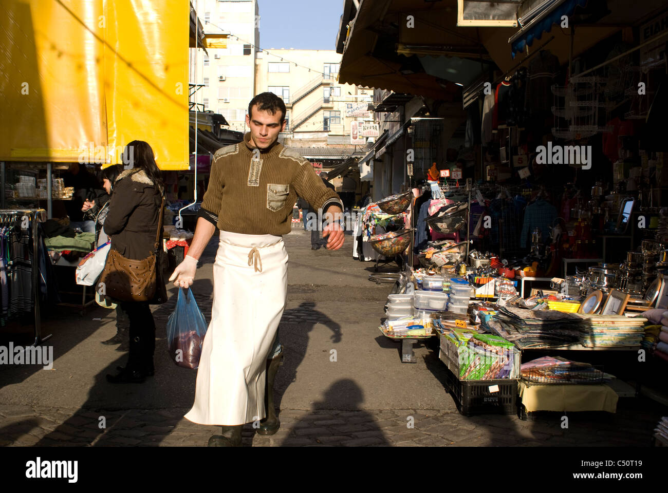 Life in the picturesque Kapani market, at Thessaloniki, Greece Stock ...