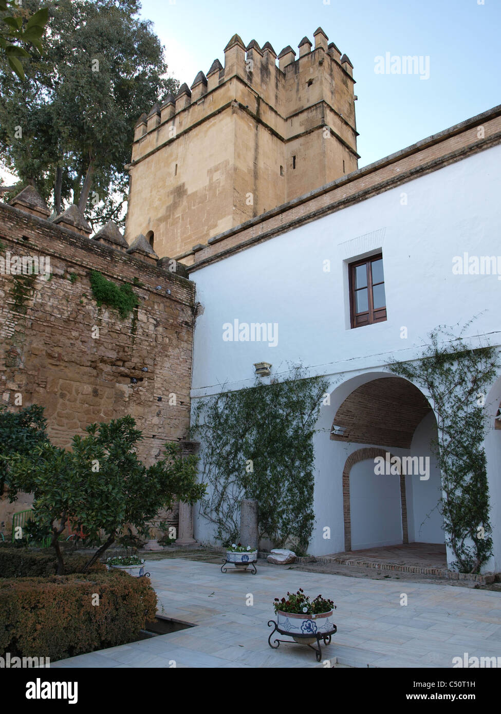 A square in Cordoba by some old dug up ruins Stock Photo - Alamy