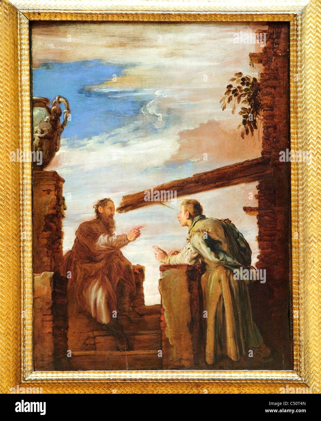 The Parable of the Mote and the Beam, ca. 1619, by Domenico Fetti Stock ...