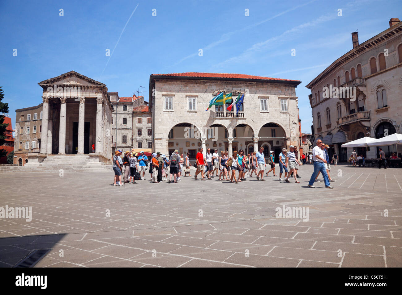 Pula, temple Augustus, Istria Stock Photo - Alamy