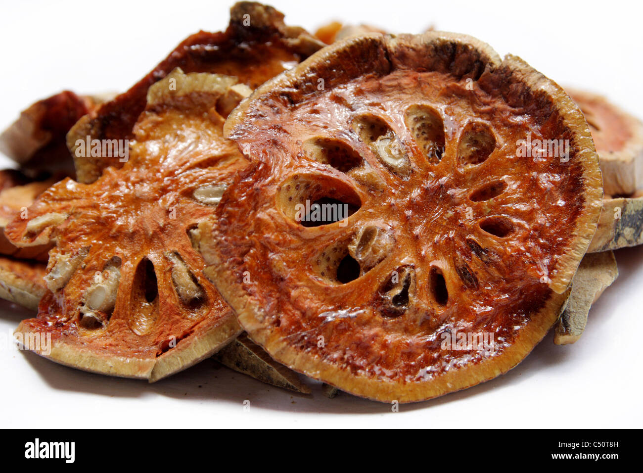 Dried bael fruit Stock Photo - Alamy