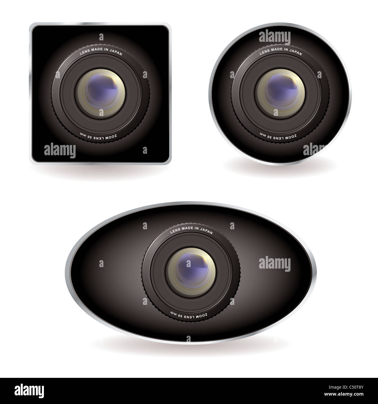Collection of three web cams with zoom lens Stock Photo - Alamy