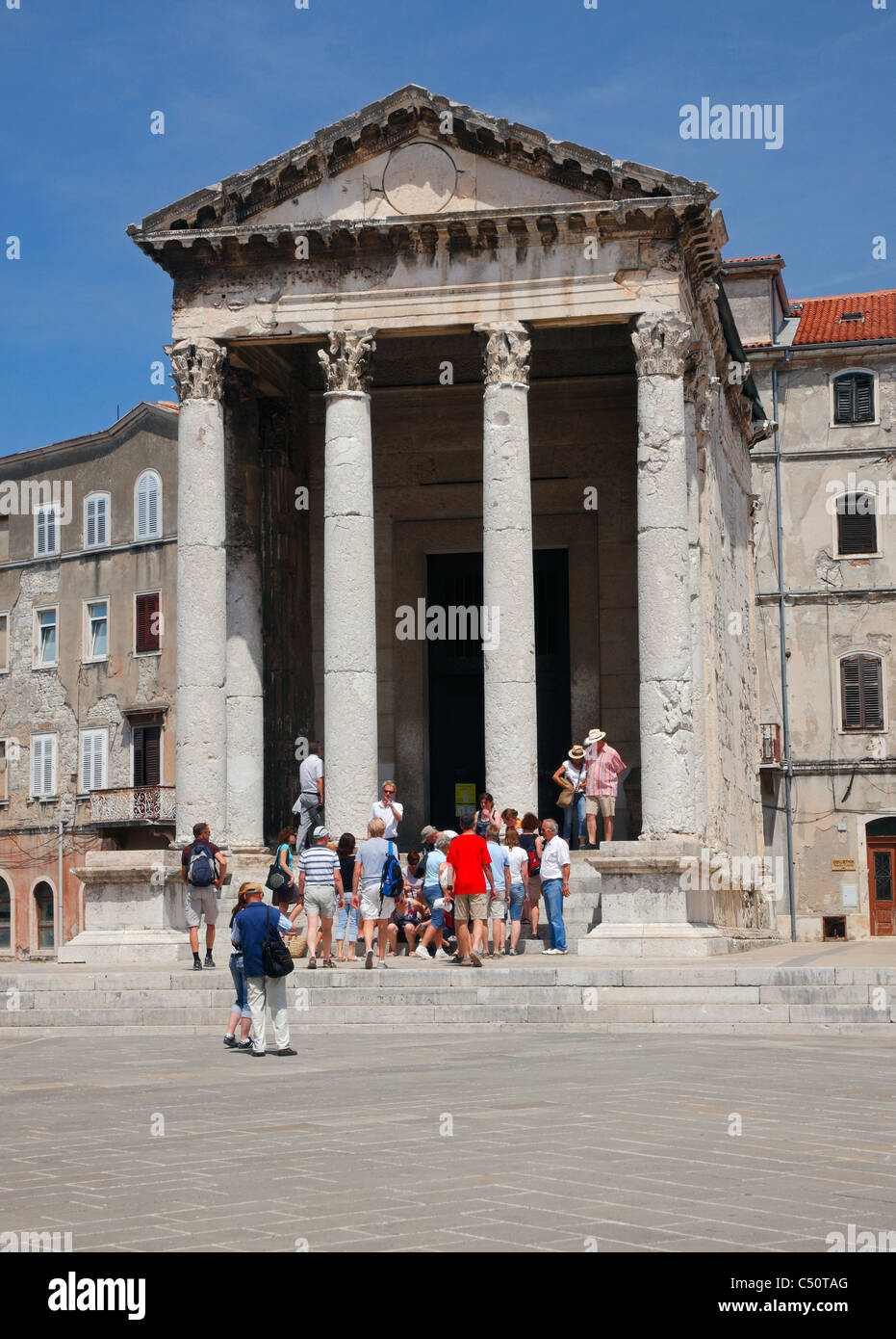Old Temple Augustus Pula, Istria Stock Photo - Alamy