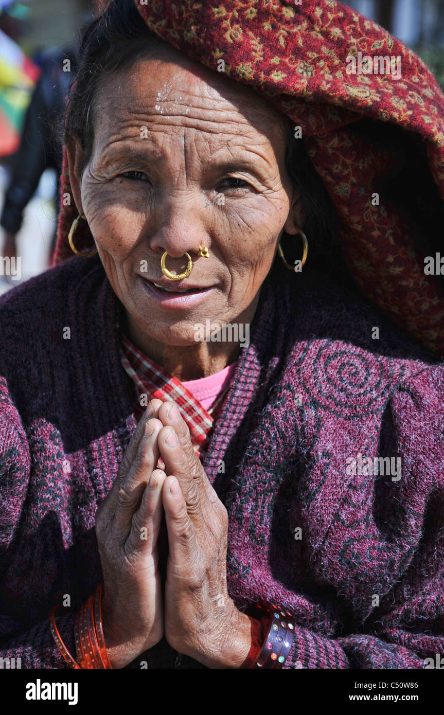 Kathmandu temple woman worship hi-res stock photography and images - Alamy