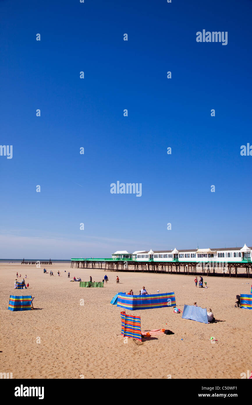 St Annes beach and pier Stock Photo - Alamy