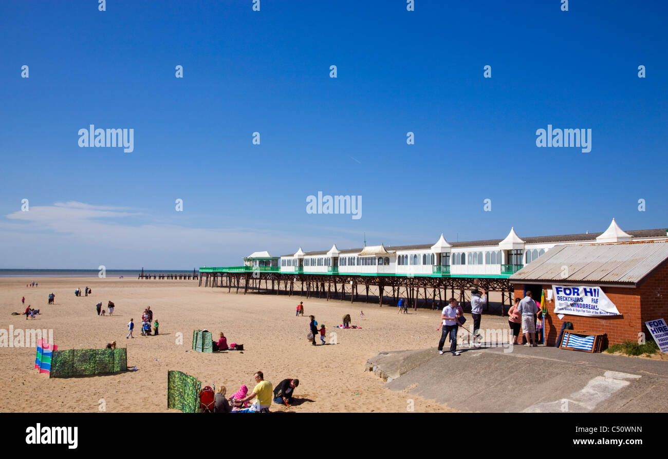 St Annes beach and pier Stock Photo - Alamy