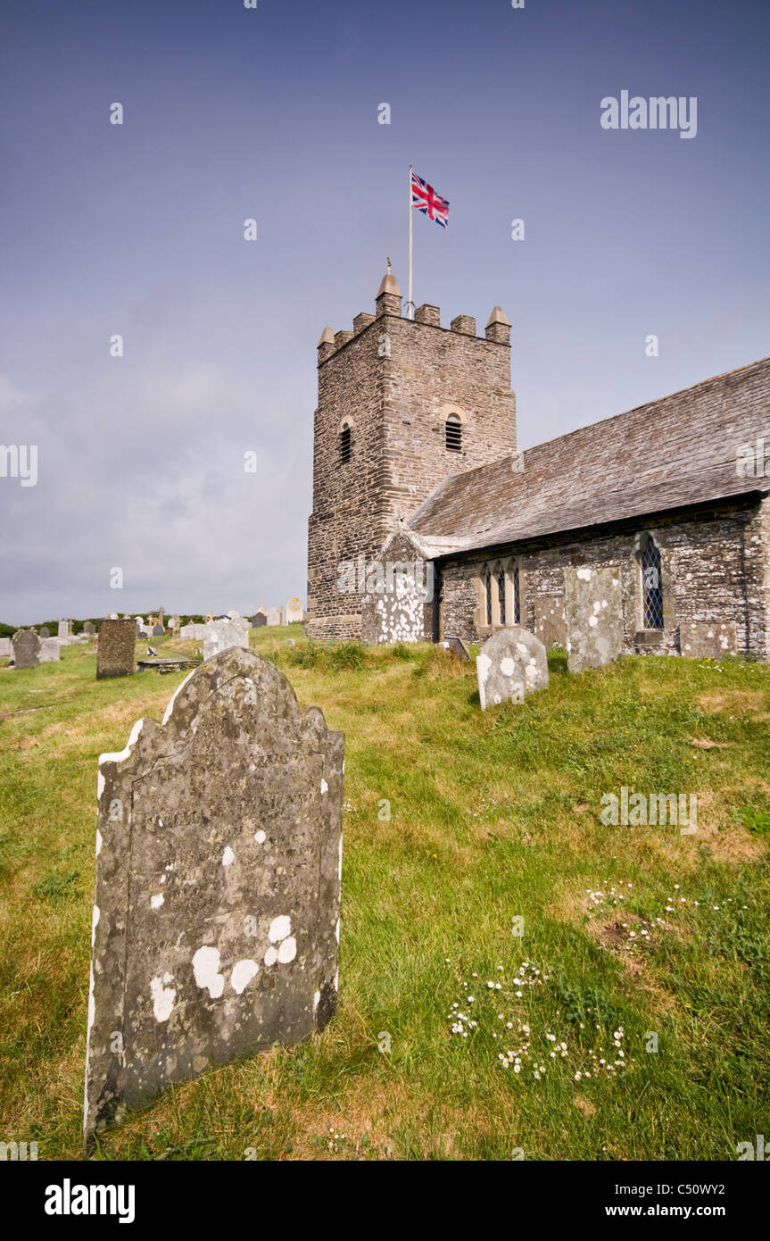 Forrabury Church and graveyard in Boscastle, Cornwall, England, UK ...