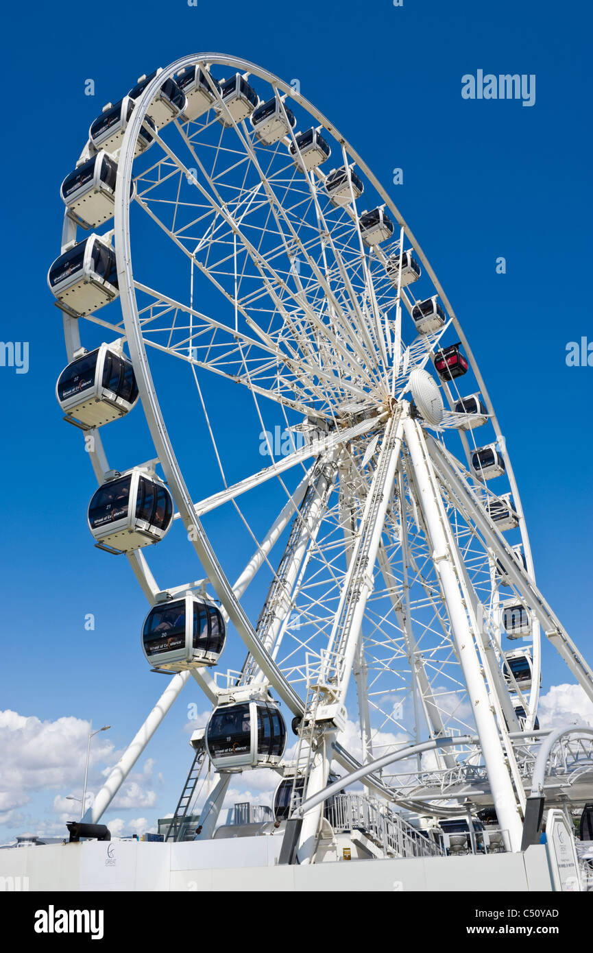 Large wheel for tourists on the seafront at Weston Super Mare Somerset ...