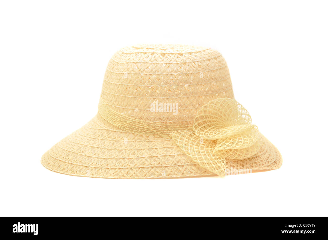 Summer hat over a white background Stock Photo - Alamy