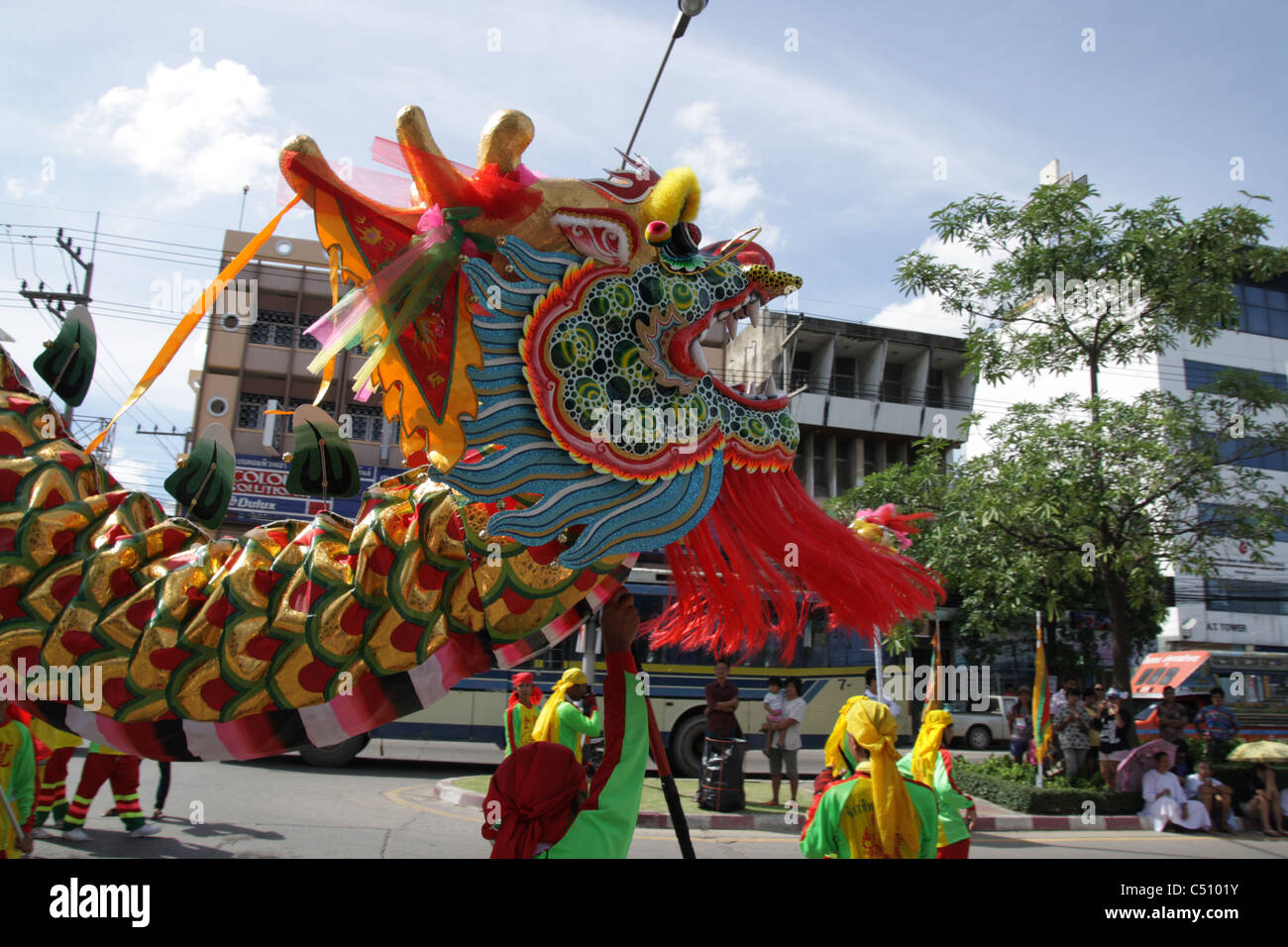 Dragon parade at Samut Sakhon Province in Thailand Stock Photo - Alamy