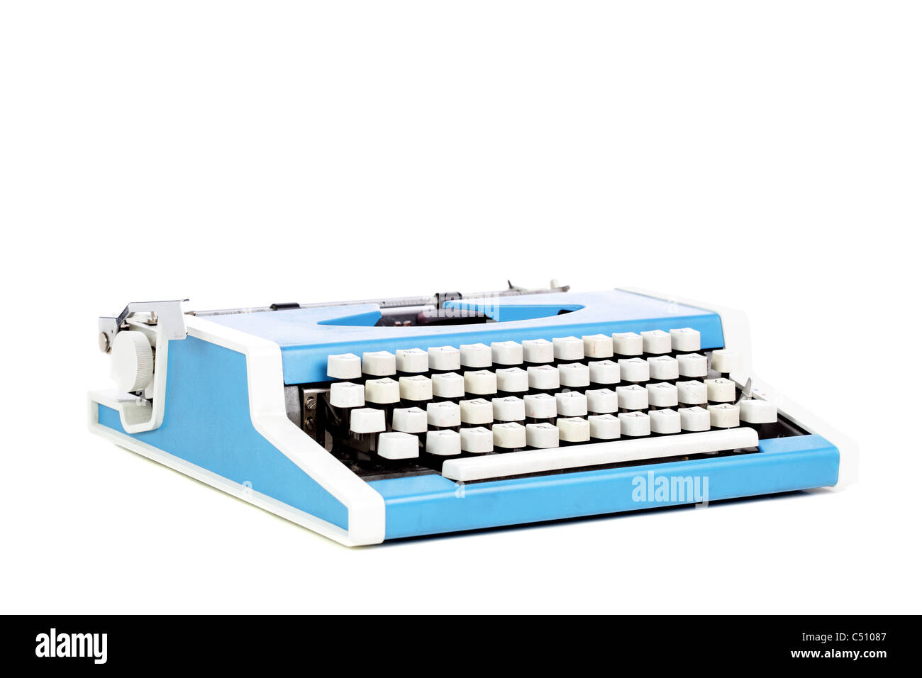 old style typing machine against white background Stock Photo - Alamy