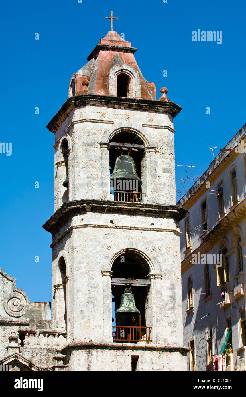 Tower of the Cathedral, Havana old City, Cuba Stock Photo - Alamy