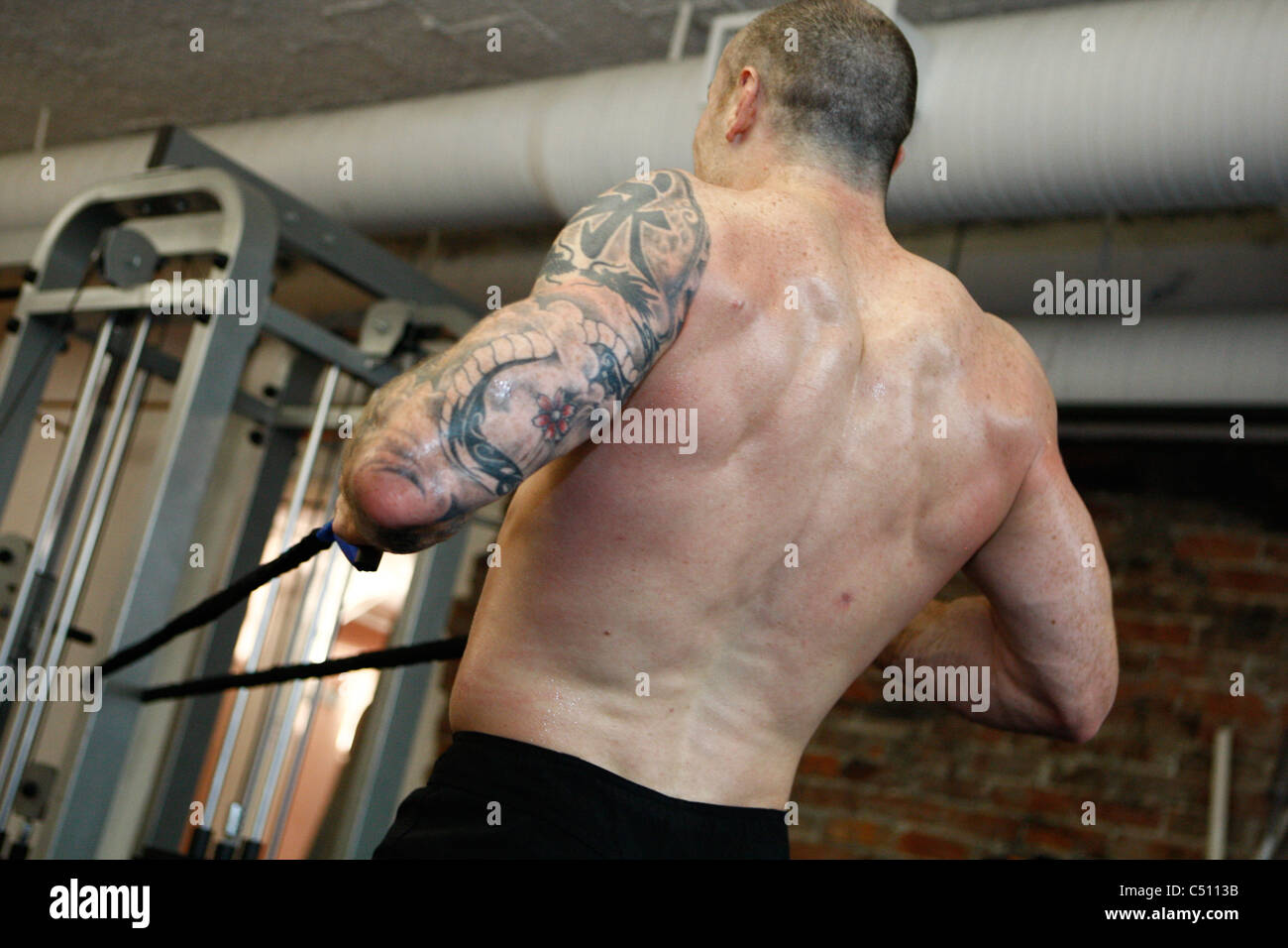 kick boxer training in a gym Stock Photo - Alamy