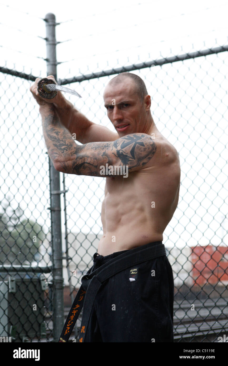 kick boxer training in a gym Stock Photo - Alamy