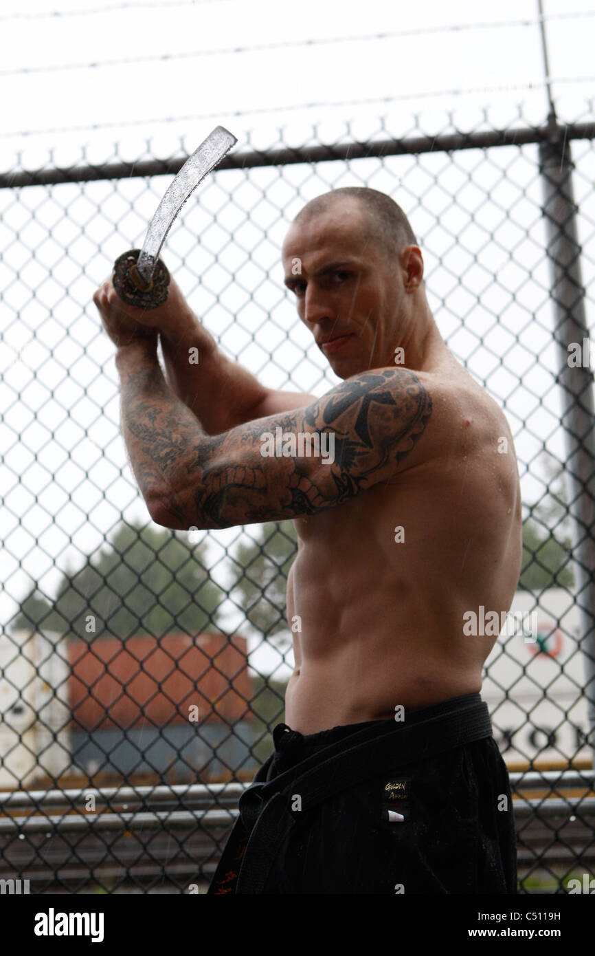 kick boxer training in a gym Stock Photo - Alamy