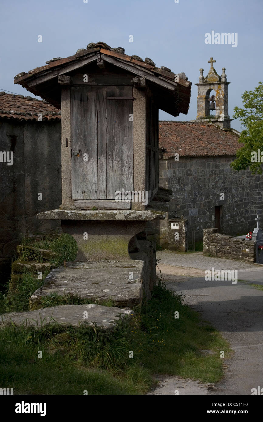 A Roman barn and a chapel located in San Xulian do Camino in the French ...