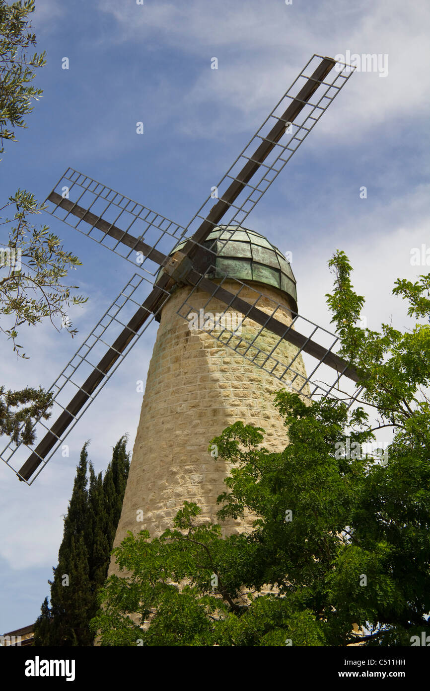 Famous windmill in the Yemin Moshe district, Jerusalem Israel Stock ...