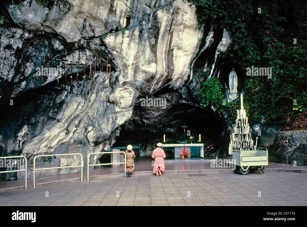 Lourdes.The grotto of the apparitions Stock Photo - Alamy