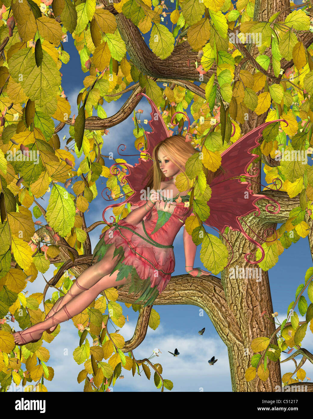 Digital render pretty spring fairy hi-res stock photography and images ...