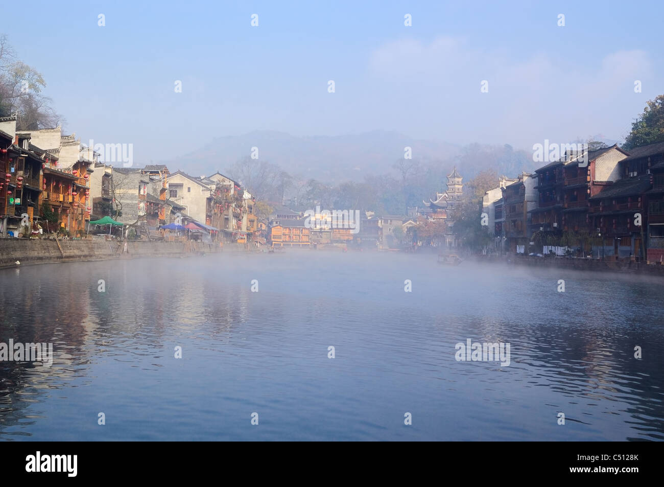 River landscapes in Fenghuang county, Hunan province of China Stock ...