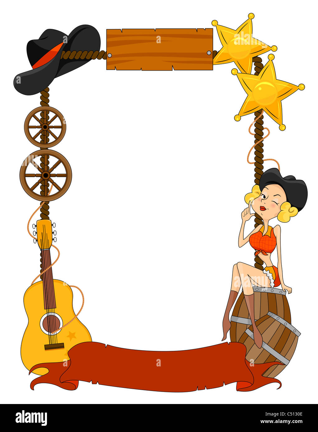 Wild West Frame with clipping path Stock Photo - Alamy