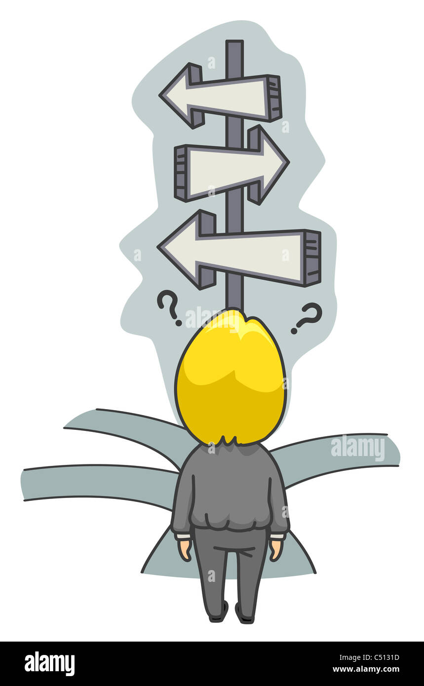 Businessman Choosing Path with clipping path Stock Photo - Alamy