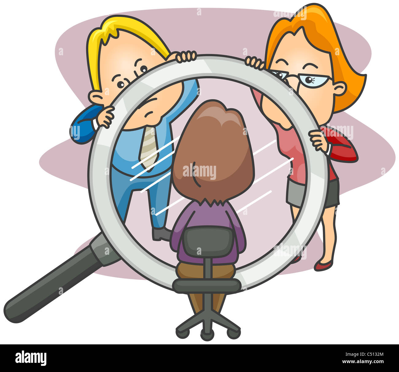 Looking Closely at Applicant with clipping path Stock Photo - Alamy