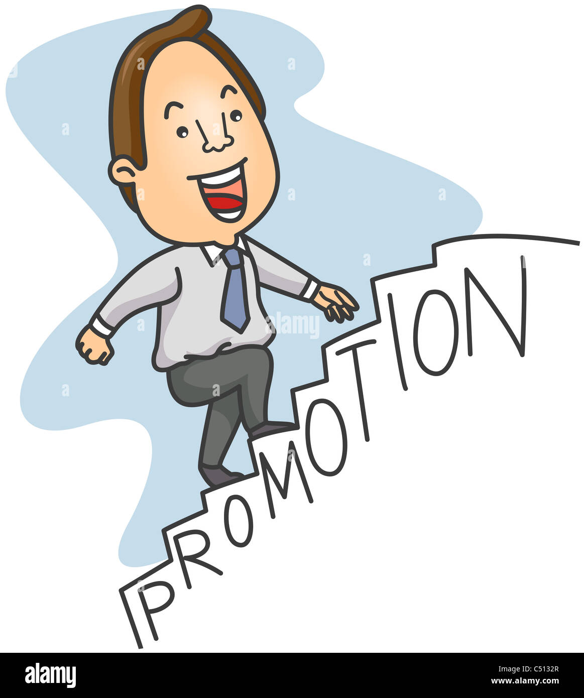 Cartoon man climbing stairs Cut Out Stock Images & Pictures - Alamy