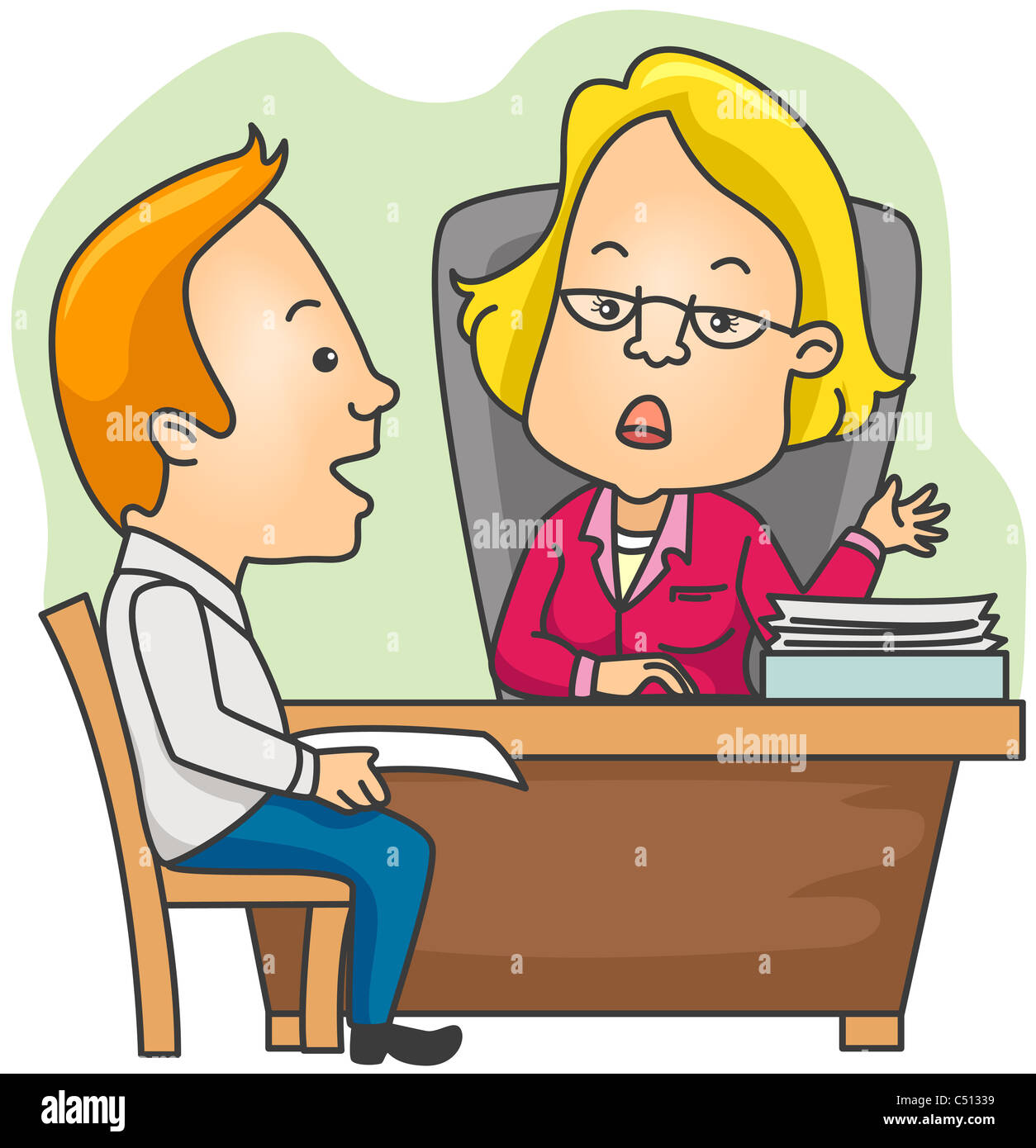 Cartoon interview hi-res stock photography and images - Alamy