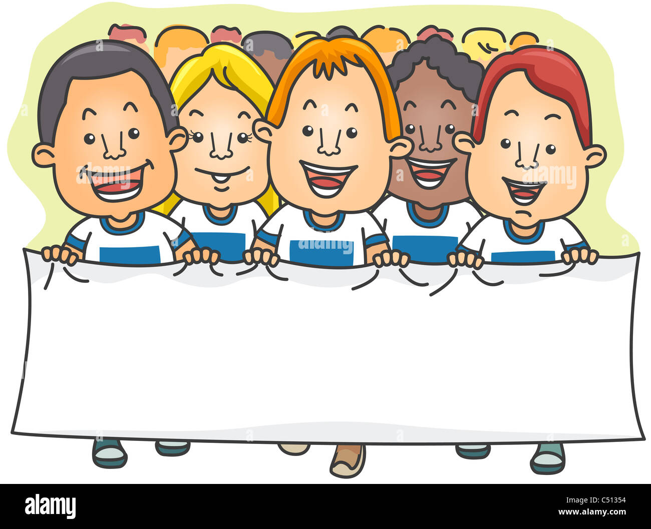 Support Walk with Blank Banner with clipping path Stock Photo - Alamy