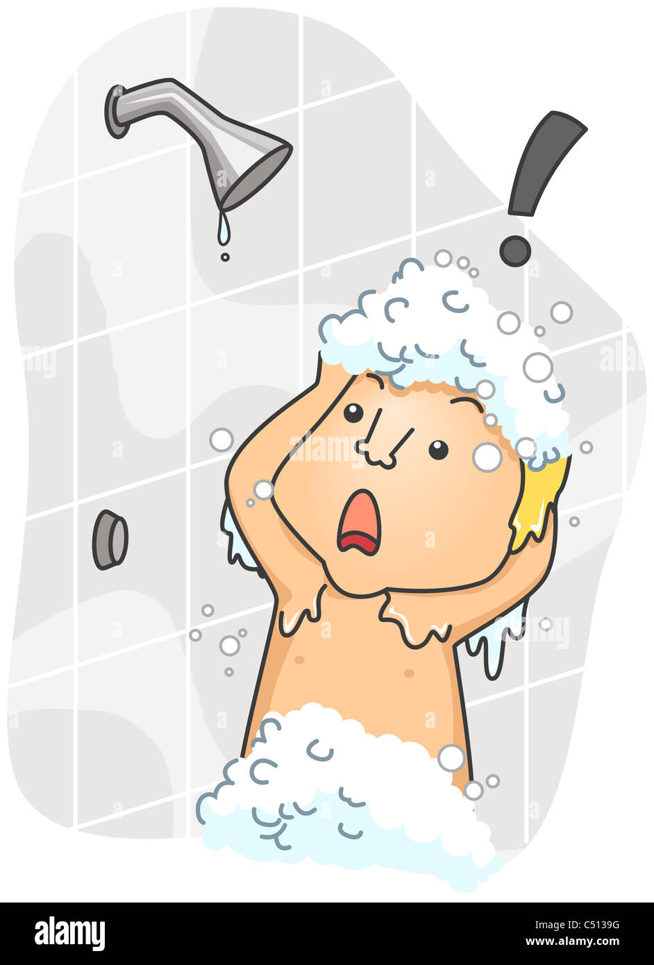No water in the Shower with clipping path Stock Photo - Alamy