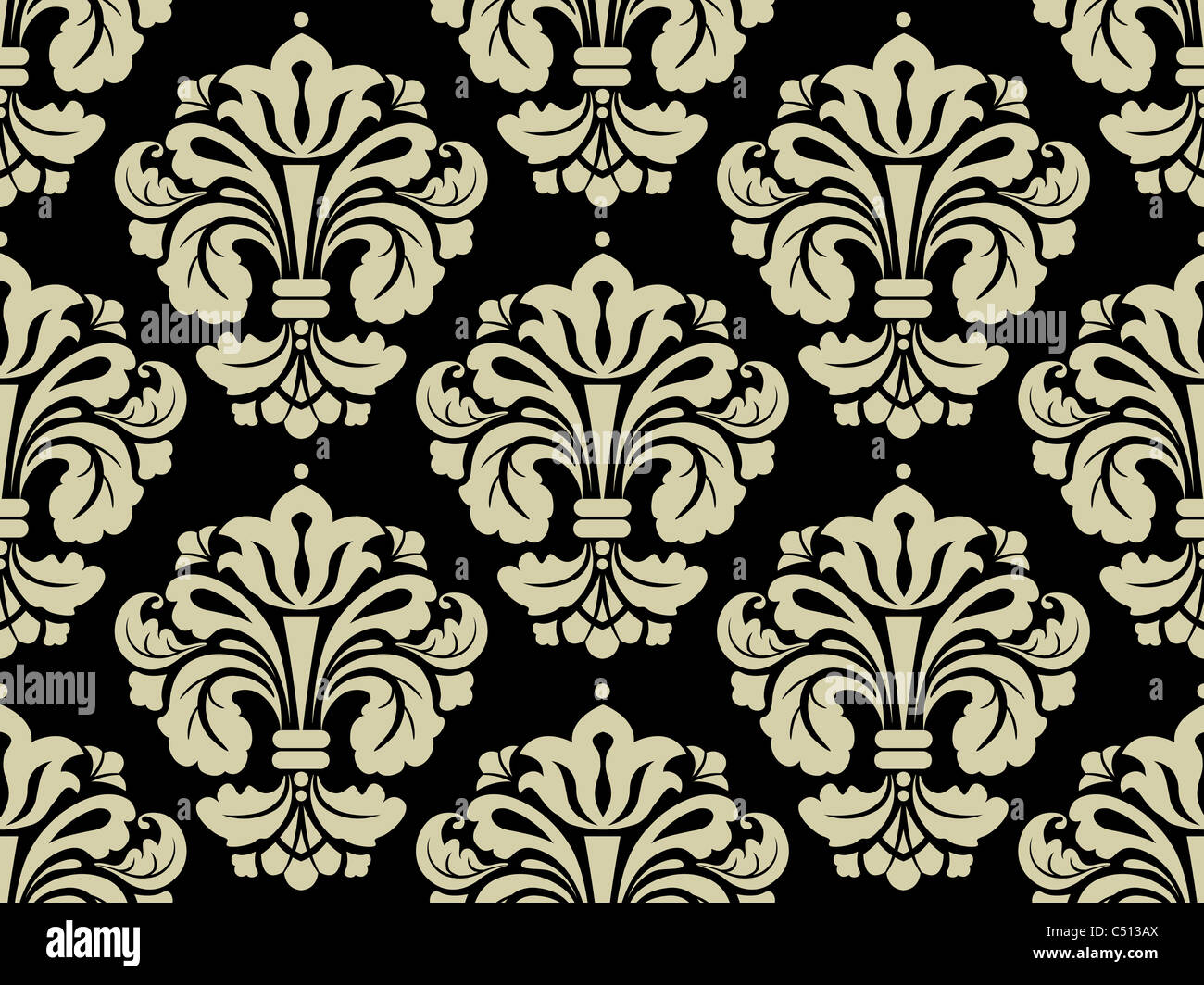 Seamless Damask Pattern for Background Stock Photo - Alamy