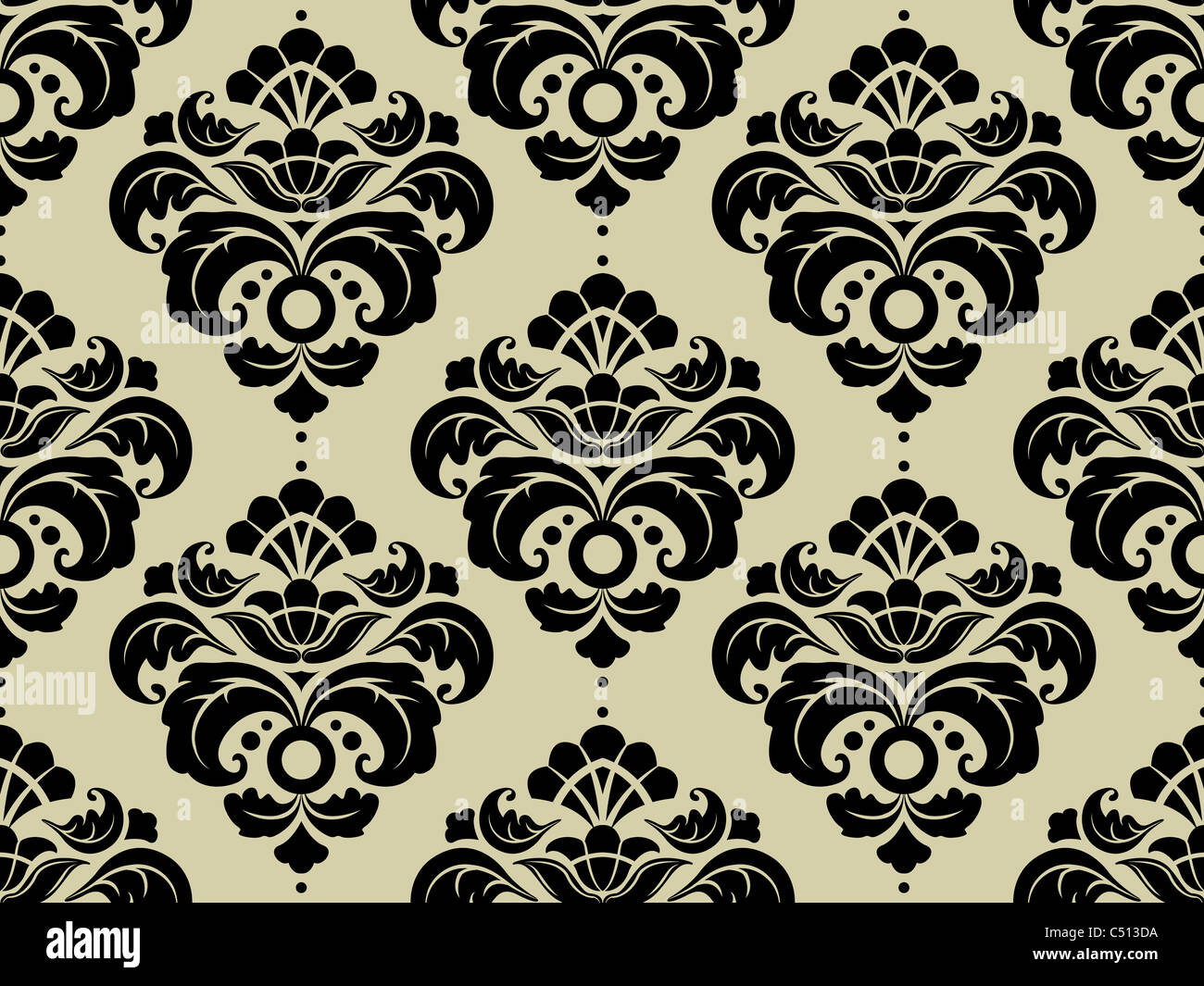 Seamless Damask Pattern for Background Stock Photo - Alamy