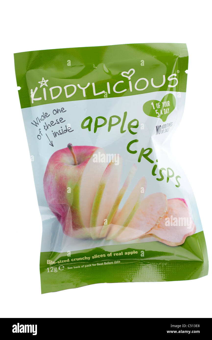 Bag of Kiddylicious real apple crisps healthy 12 gram kids treat Stock ...