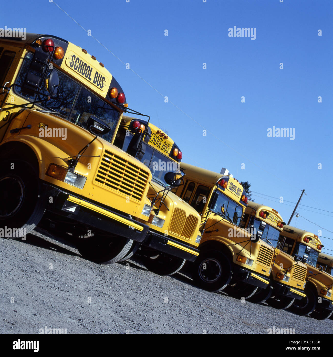 Parked school buses Stock Photo - Alamy