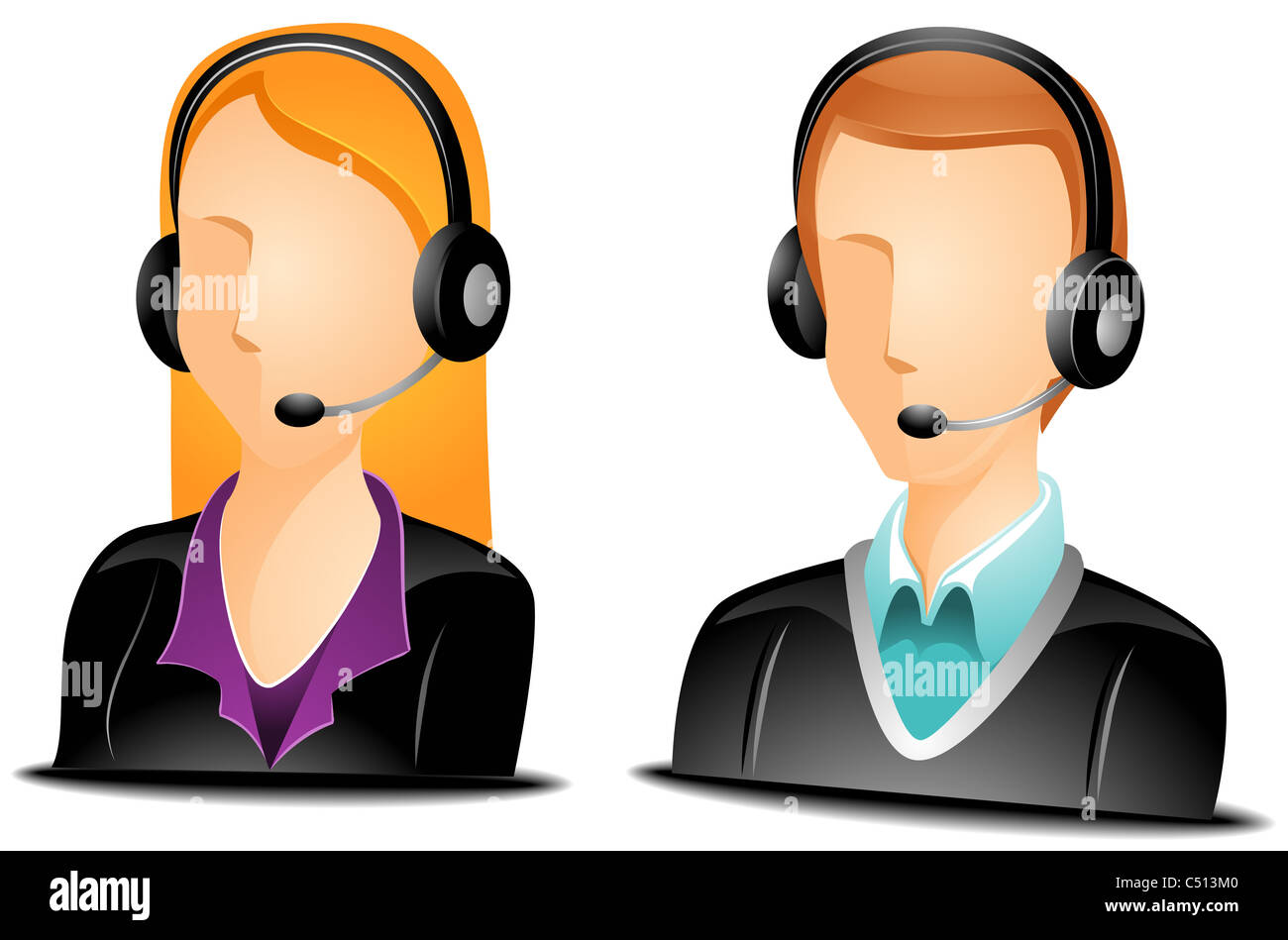 Call Center Agent Avatars with Clipping Path Stock Photo - Alamy