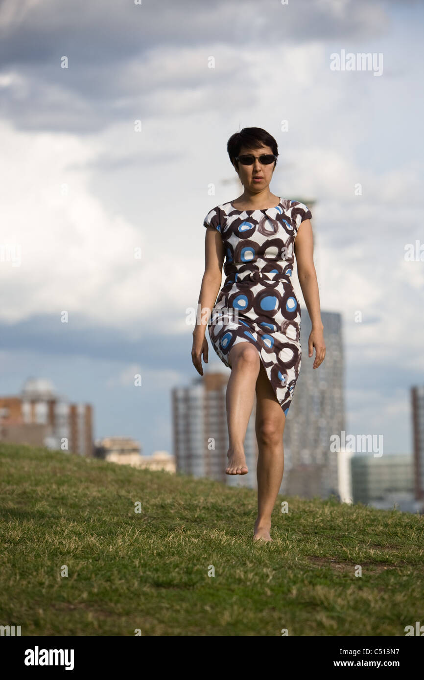 Mature woman one leg hi-res stock photography and images - Alamy