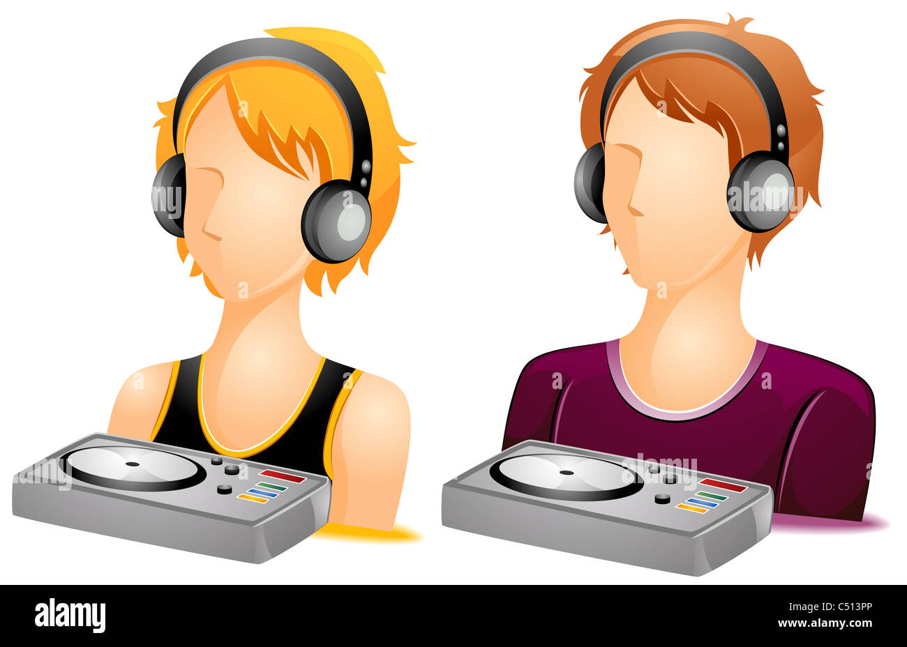 Disc Jockey Avatars with Clipping Path Stock Photo - Alamy