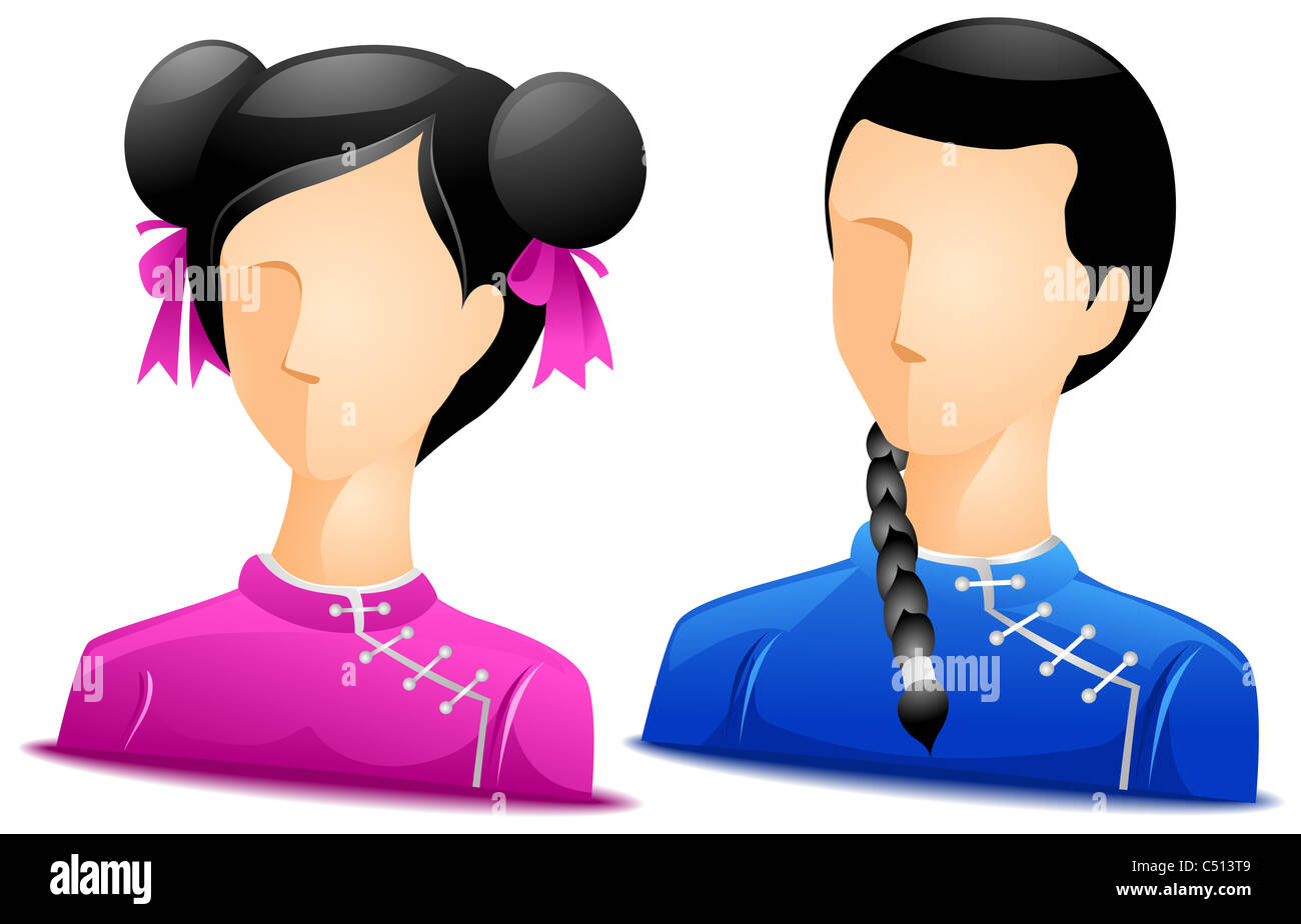 Chinese Avatars with Clipping Path Stock Photo - Alamy