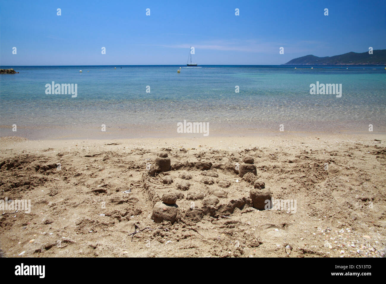View of the beach of Cala Pada, Ibiza, Spain Stock Photo - Alamy