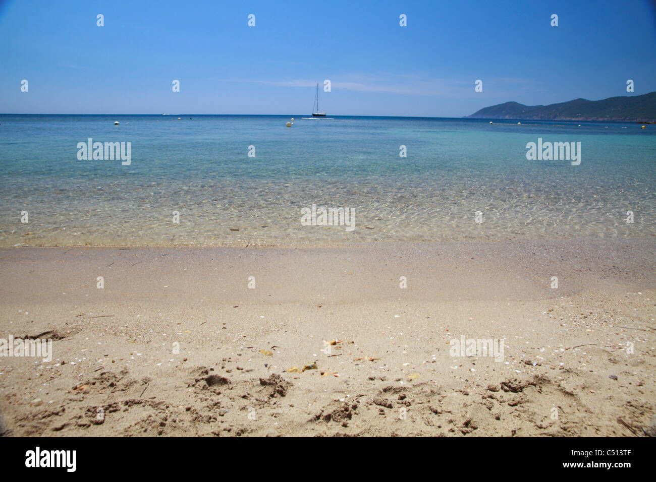 View of the beach of Cala Pada, Ibiza, Spain Stock Photo - Alamy