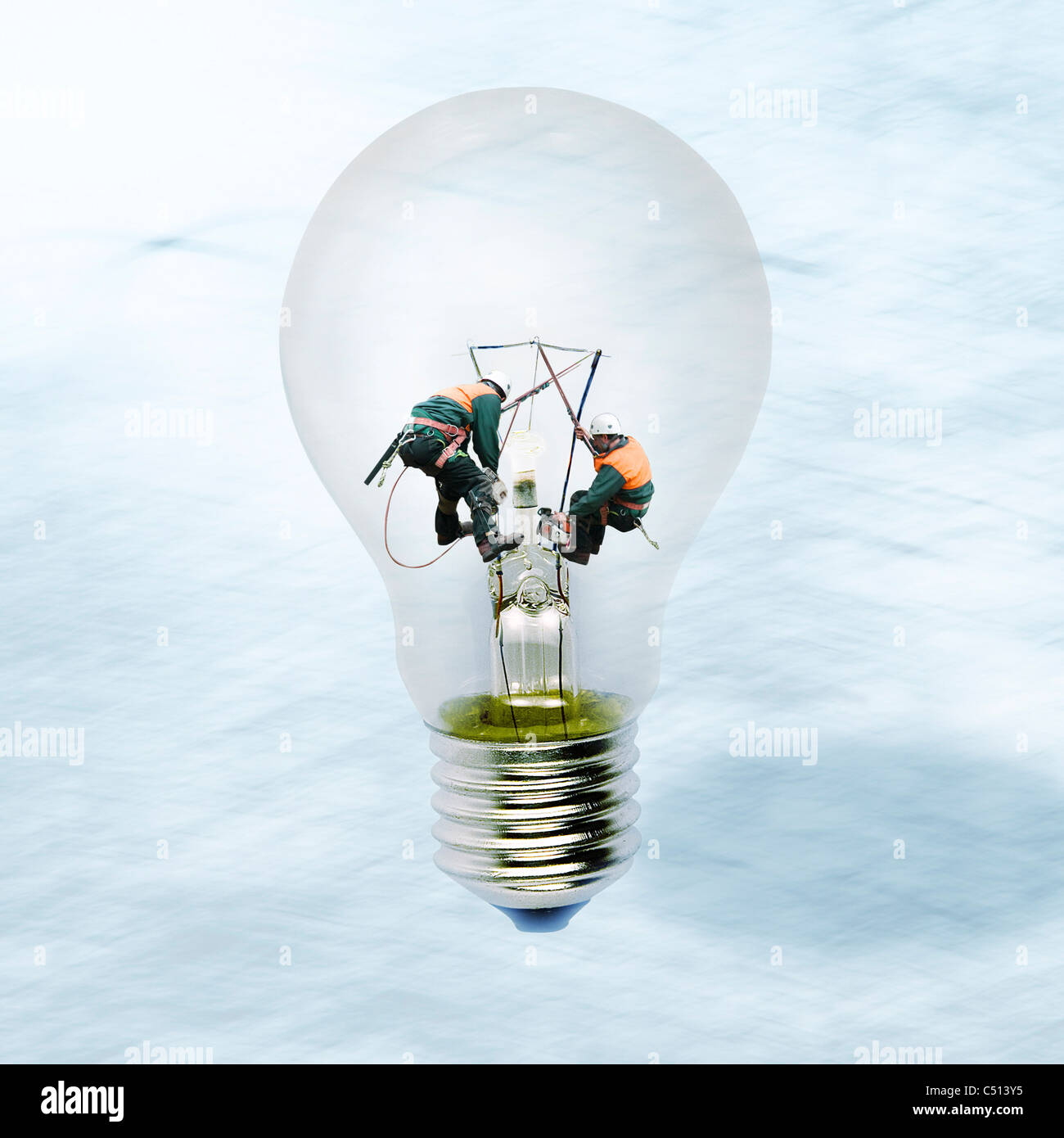 Linemen Working Inside Of Clear Light Bulb Stock Photo Alamy linemen-working-inside-of-clear-light-bulb-stock-photo-alamy